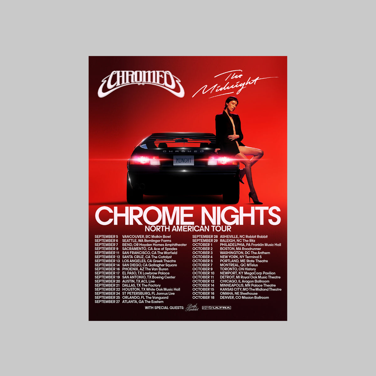 The Midnight x Chromeo 2024 Tour Poster – The Midnight (US)